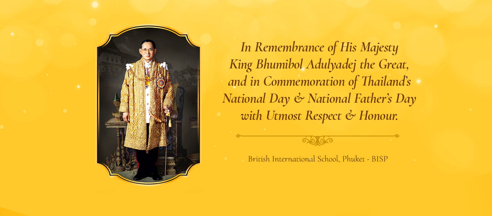 In Remembrance of His Majesty | British International School Phuket