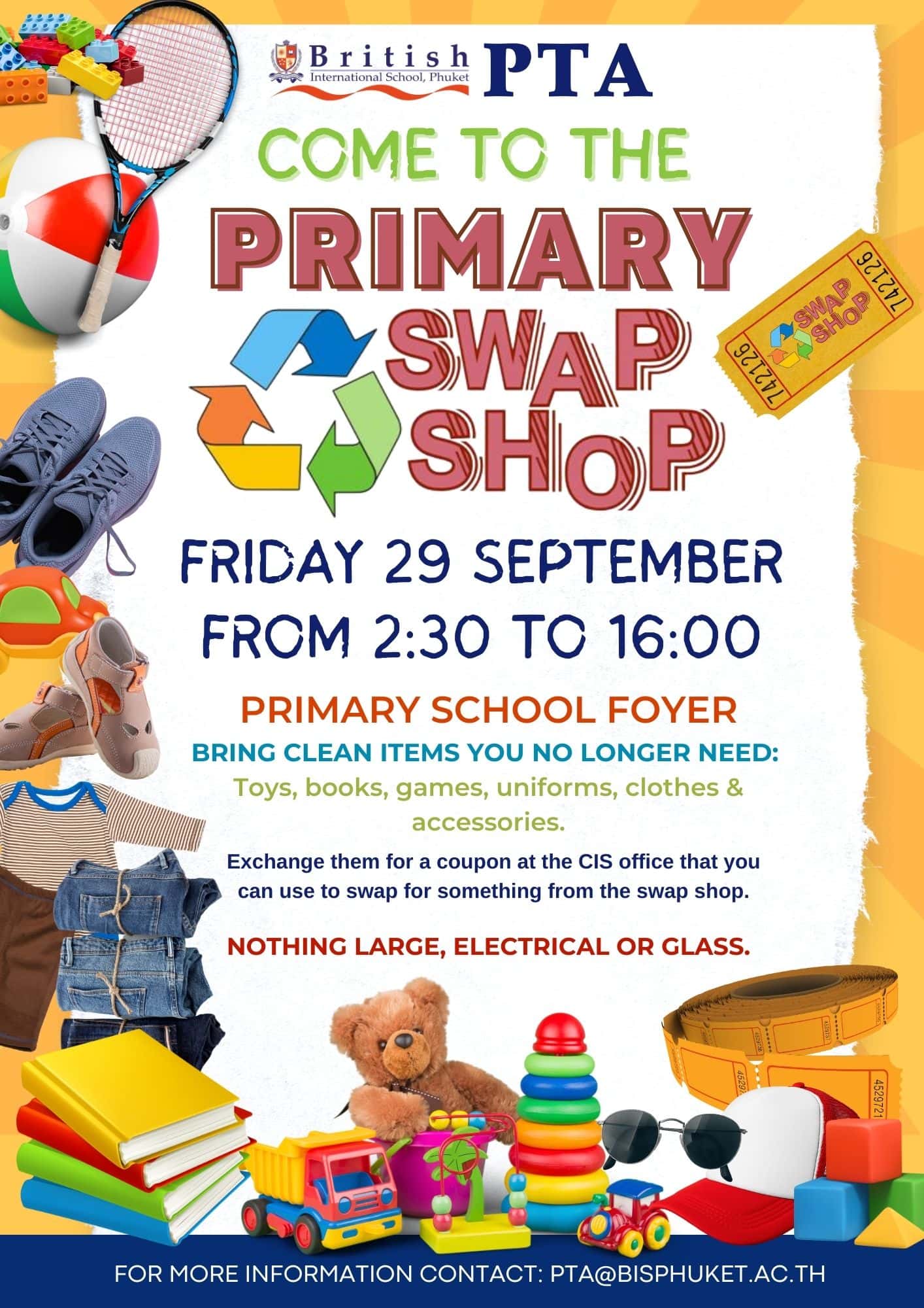 Save the Date: PTA Swap Shop | British International School Phuket